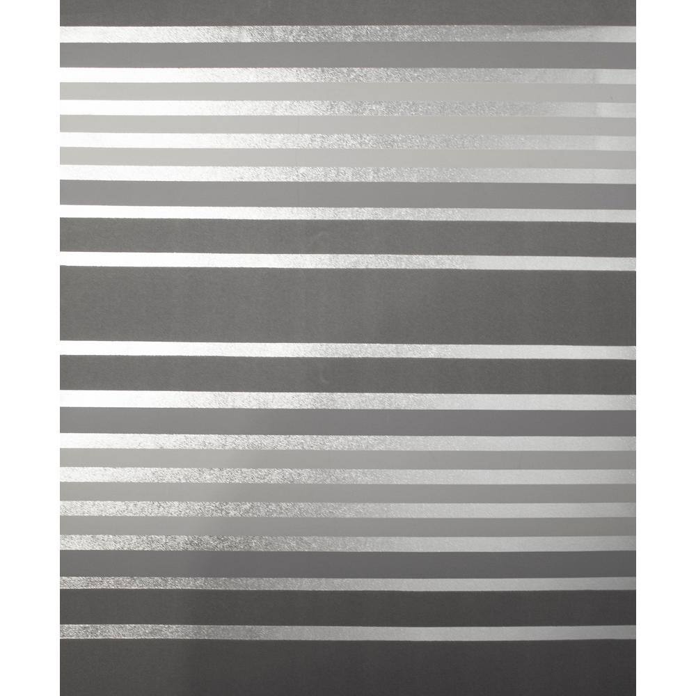 Crown Mayfair Charcoal Metallic Stripe 20.5 in. x 33 ft. Unpasted ...