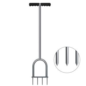 WaLensee 4-Tines Lawn Coring Aerator Manual Grass Dethatching Turf Plug ...