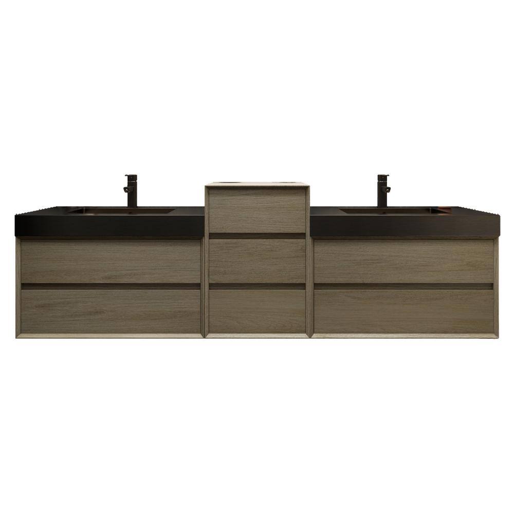 BV Better Vanity MIA 114 in. W x 20 in. D x 30 in. H Double Sink Middle ...