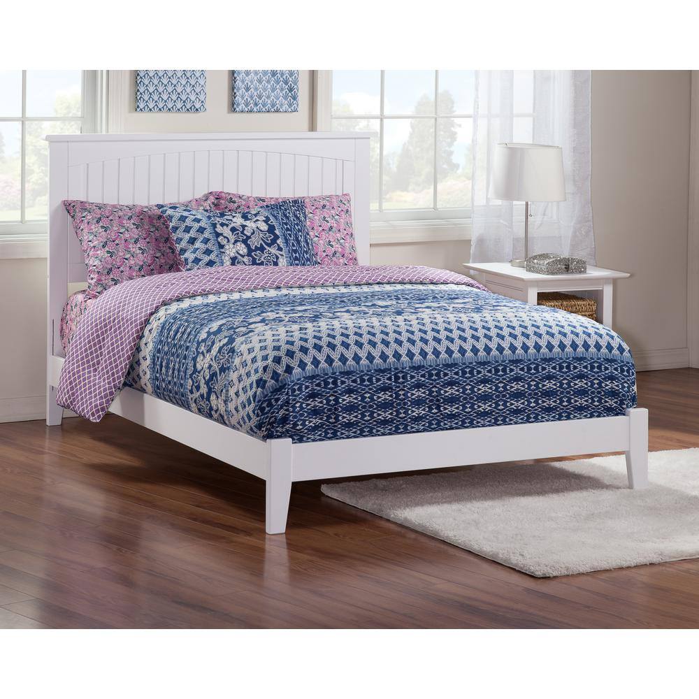 AFI Nantucket White Full Solid Wood Frame Low Profile Platform Bed with ...