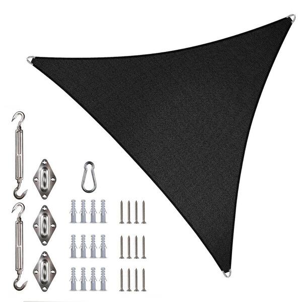 COLOURTREE 30 ft. x 30 ft. x 30 ft. Triangle Pro Ring Sun Shade Sail ...