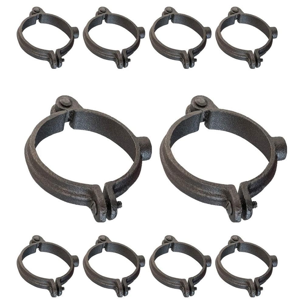 PLUMBFLEX 1 in. Hinged Split Ring Pipe Hanger, Malleable Iron Clamp ...