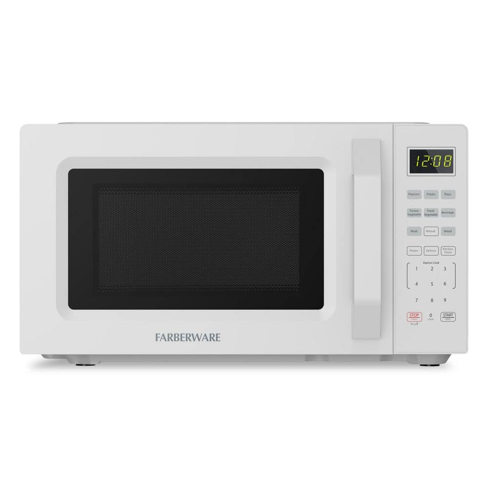 Farberware 700-Watt Compact Countertop Microwave Oven-0.7 cu. ft. White FMO07WEIWH - The Home Depot