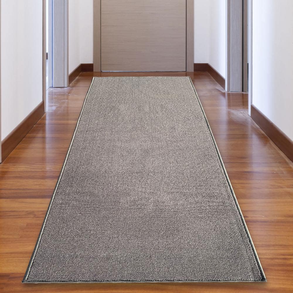 PLAYA RUG Solid Gray Color 26 in. Width x Your Choice Length Custom ...