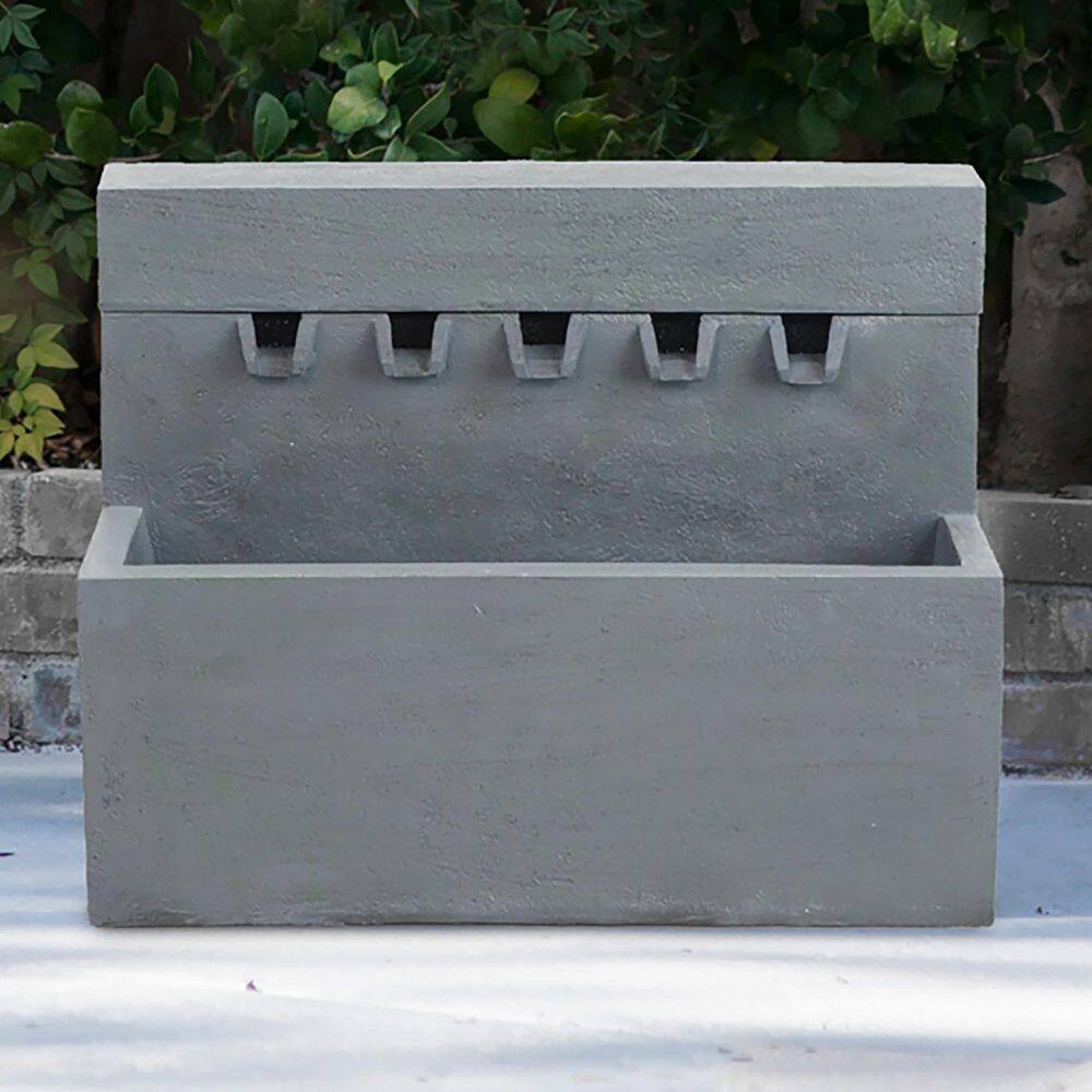 Coporesell 30.7 in. Gray Rectangle Design Waterfall Fountain with with ...