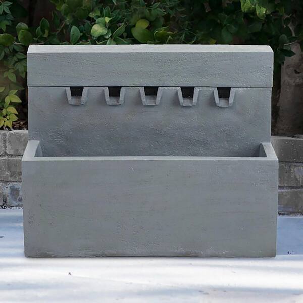 Coporesell 30.7 in. Gray Rectangle Design Waterfall Fountain with with ...