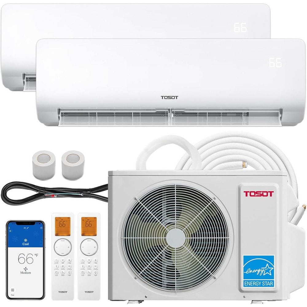 Tosot 18,000 BTU Dual-Zone Mini Split AC/ Heat Pump 21 SEER2 230-Volt ...