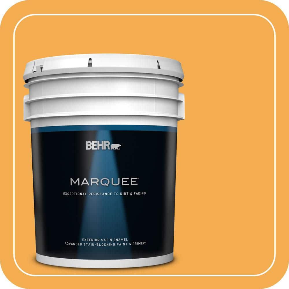 BEHR MARQUEE 5 gal. #290B-6 Squash Satin Enamel Exterior Paint & Primer ...