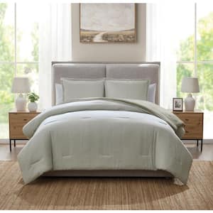 BECKI OWENS Ryan Taupe Stripe 3-Piece Cotton Comforter Set, King NYR ...