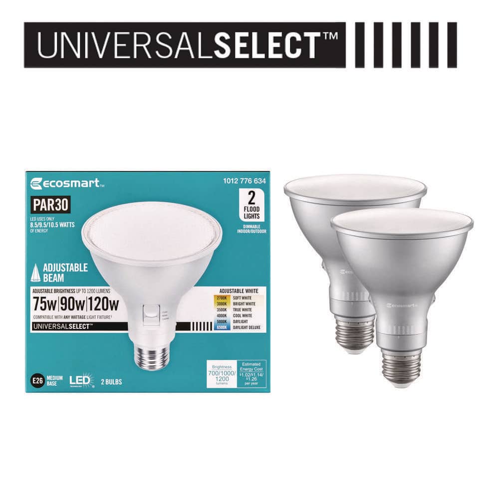 EcoSmart Universal Select 75/90/120-Watt Equivalent PAR30 Dimmable ...