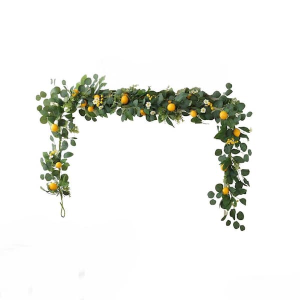6 ft. Green Artificial Leaf Lemon Garland Fake Fruit Lemons Garland ...