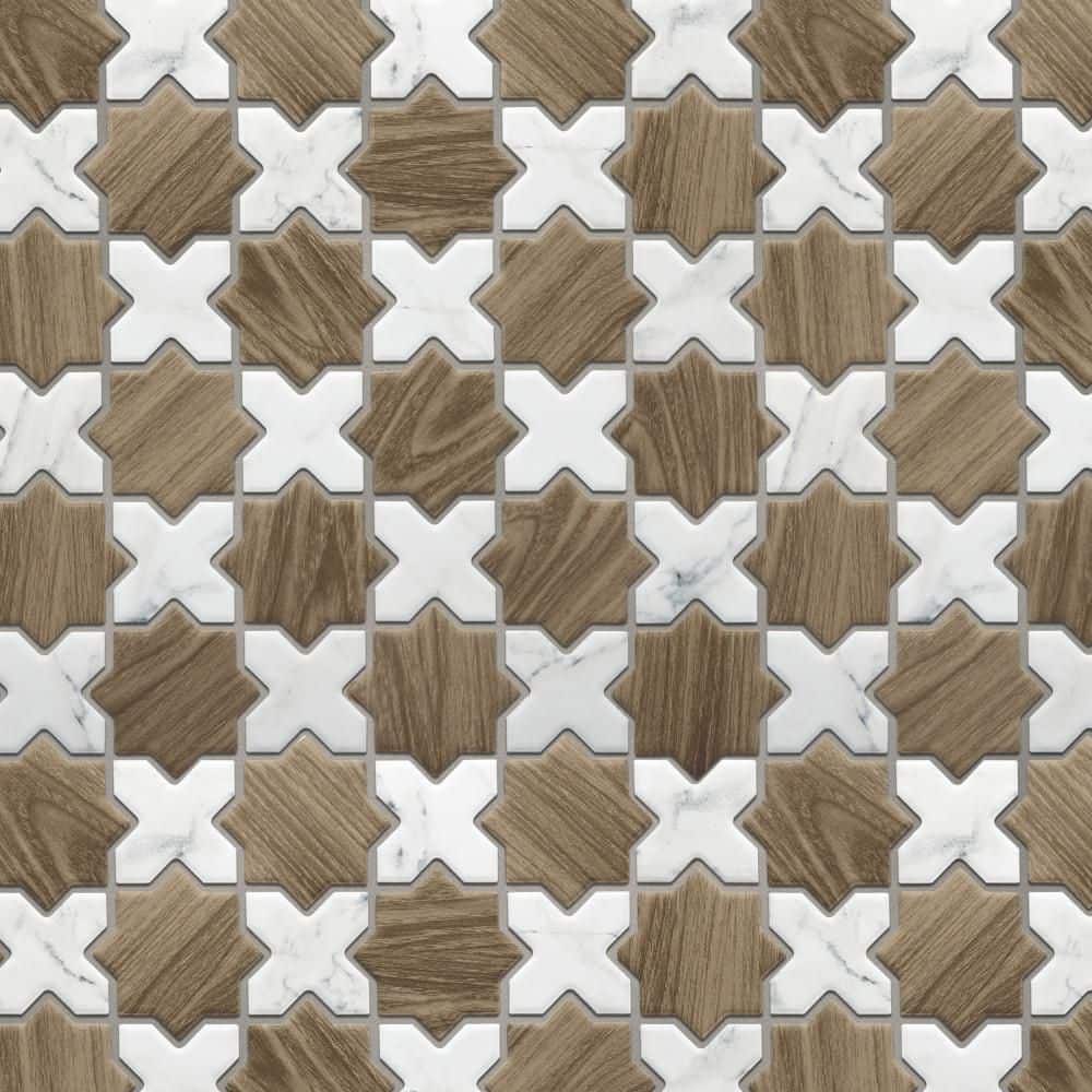 Merola Tile Llama 2 in. Star Noce with Calacatta Cross 12 in. x 12 in ...