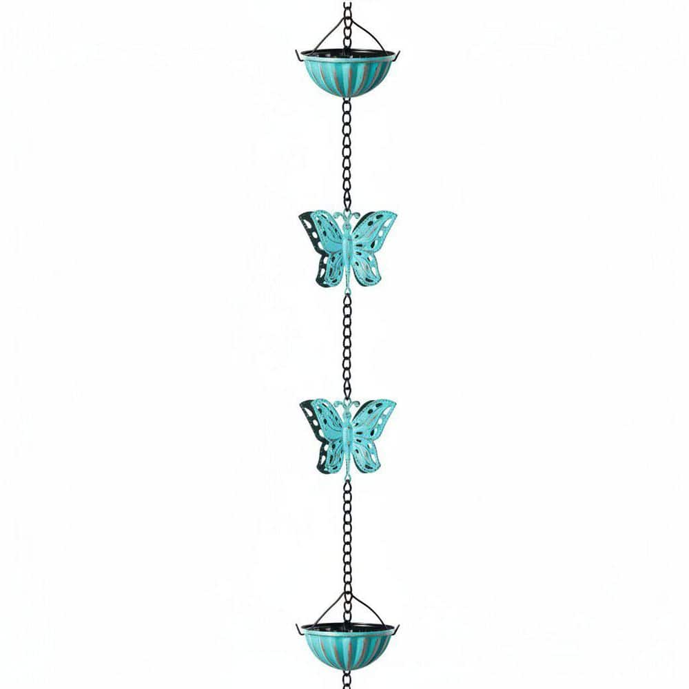 8.5 ft. Butterfly Rain Chain, Decorative Garden Rain Cups AVT8PCK - The ...