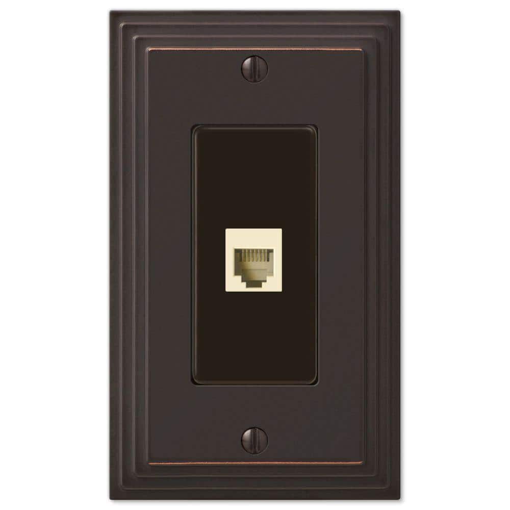 AMERELLE Tiered 1 Gang Phone Metal Wall Plate - Aged Bronze 84PHVB ...