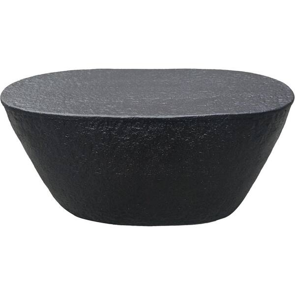 HOME IMPORTS EMPORIUM 36 in. Matte Black Round Metal Top Coffee Table ...