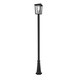 Seoul 2-Light Black 93.25 in. Aluminum Hardwired Outdoor Weather ...