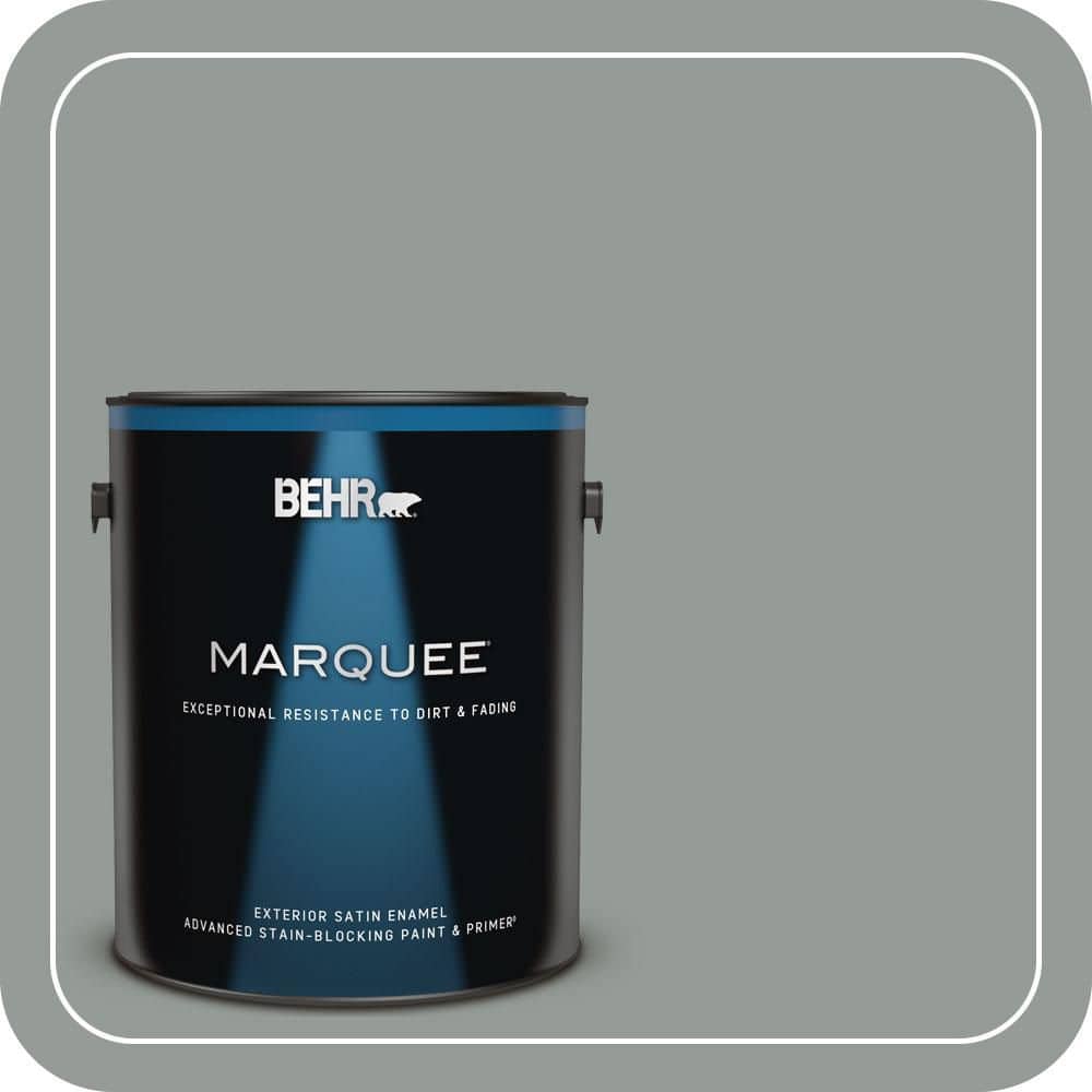 BEHR MARQUEE 1 gal. #BXC-66 Dusk Blue Satin Enamel Exterior Paint ...