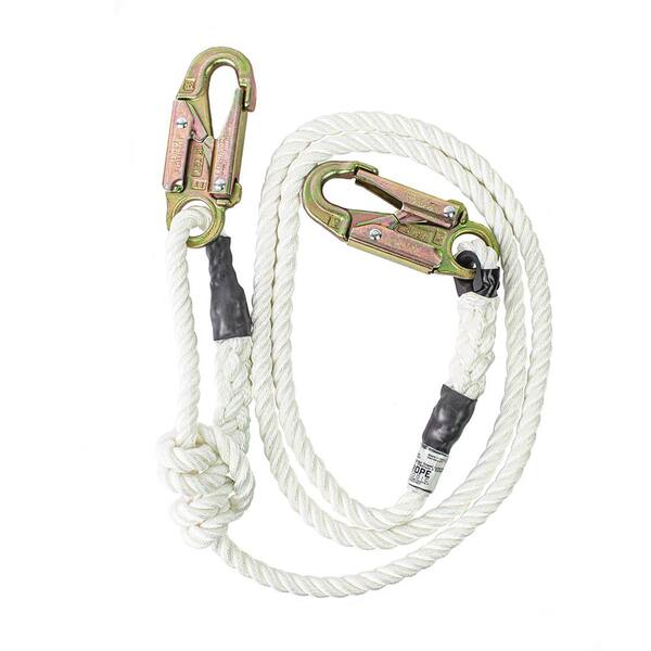 ROPE LOGIC 1/2 in. Buckstrap Lanyard Adjustable Dacron Rope with Steel ...