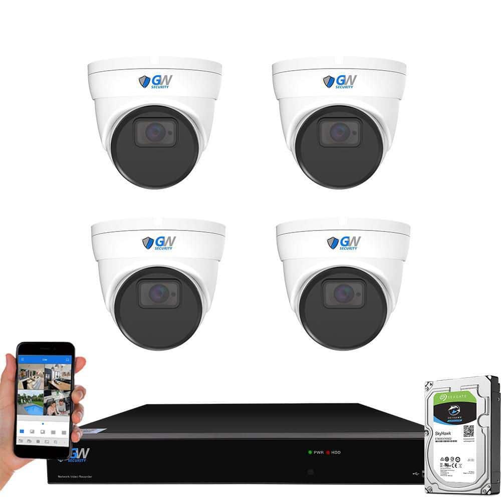 GW Security 8-Channel 12MP NVR 2TB HDD Surveillance System with 4 Wired ...
