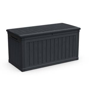 Tozey 4 ft. x 2 ft. x 3 ft. 3 in. 200 Gal. Horizontal Black Resin ...