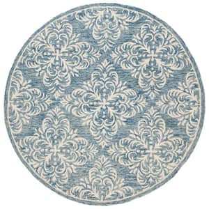 SAFAVIEH Micro-Loop Light Blue/Ivory 9 ft. x 12 ft. Geometric Area Rug ...