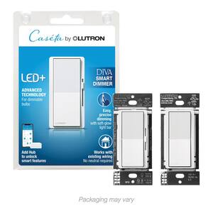 Lutron Diva LED+ Dimmer Switch w/Wallplate for Dimmable LED Bulbs, 150 ...
