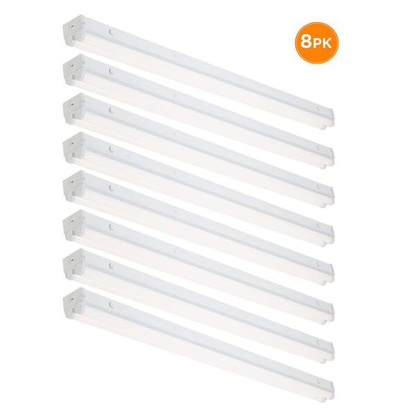 Commercial Electric 8-Pack 4 ft. Residential 2-Light Integrated LED ...