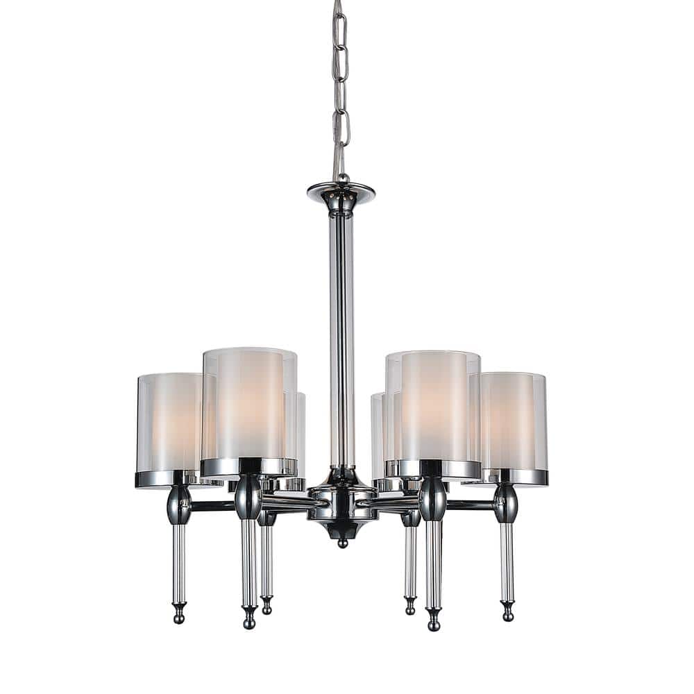 CWI Lighting Maybelle 6-Light Chrome Chandelier with Clear shade ...