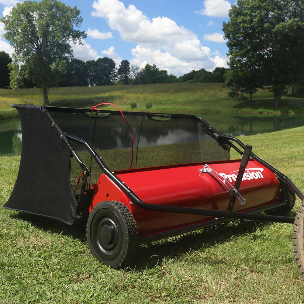 Precision 48 in. 15 cu. ft. Tow Behind Lawn Sweeper LSP48 - The Home Depot