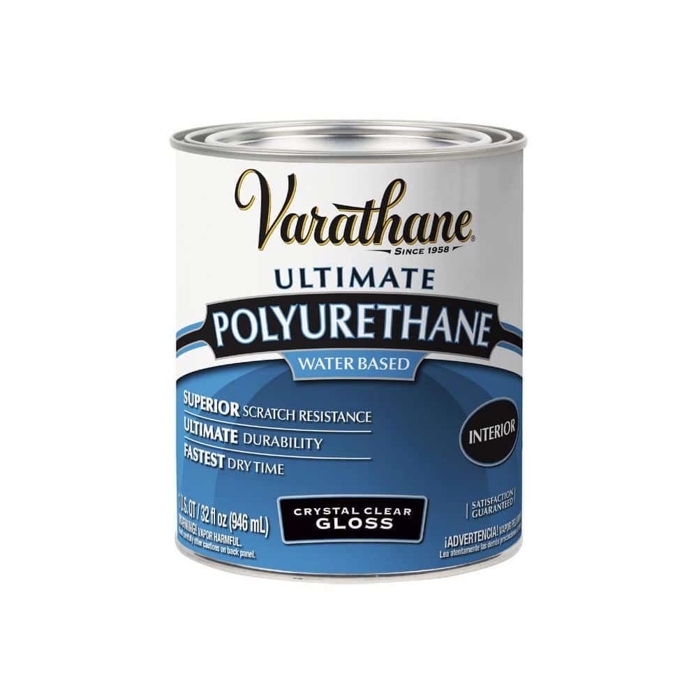 Varathane 1 qt. Clear Gloss Water-Based Interior Polyurethane 200041H ...