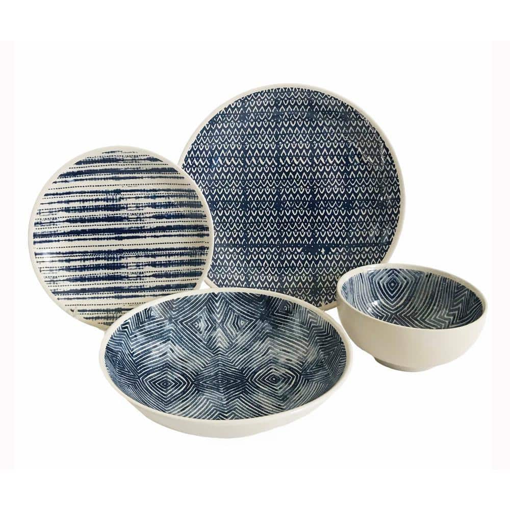 BAUM Dalton 16-Piece Blue Dinnerware Set DAL16B - The Home Depot