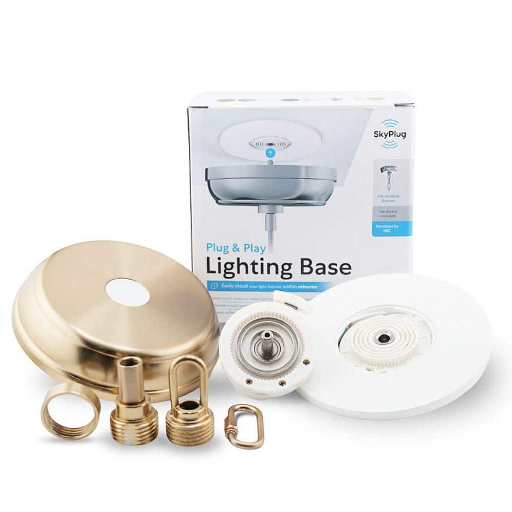 SkyPlug 5 in. Champagne Bronze Plug & Play Lighting Base - Capella 5531 ...