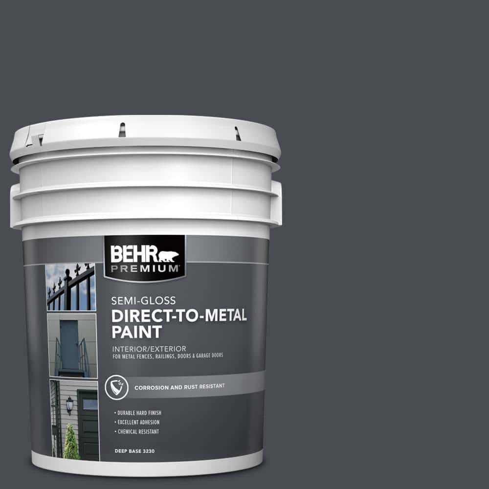 BEHR PREMIUM 5 gal. #N500-7 Night Club Semi-Gloss Direct to Metal ...