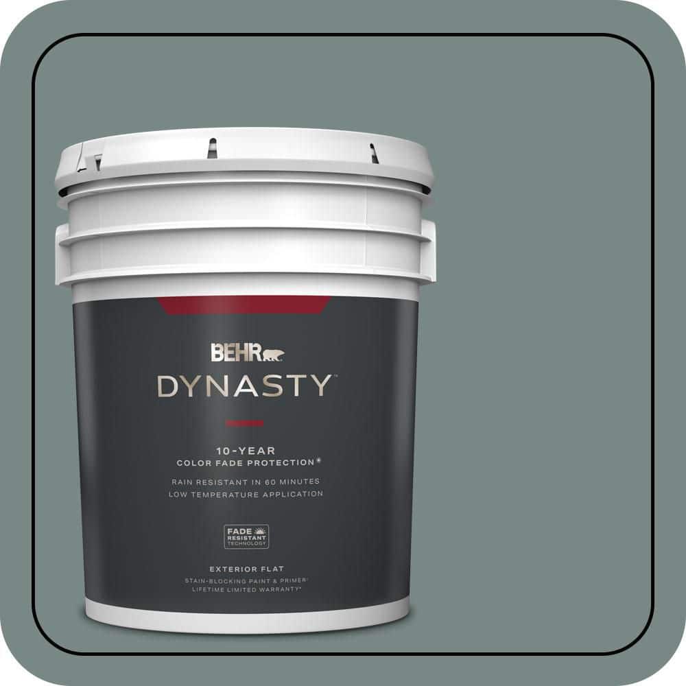BEHR DYNASTY 5 gal. #PPU12-16 Juniper Ash Flat Exterior Stain-Blocking ...