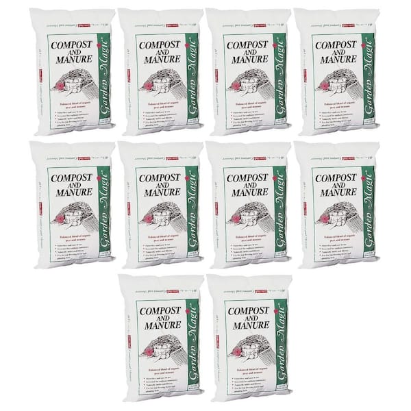 BACCTO Lawn Garden Compost and Manure Blend, 40 Pound Bag (10-Pack) 10 ...