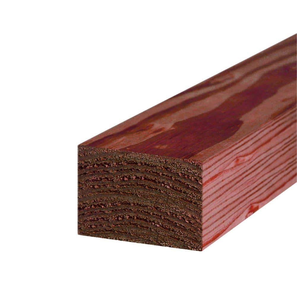 4 in. x 6 in. x 12 ft. #2 Ground Contact Redwood-Tone Pressure-Treated ...