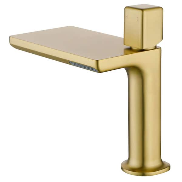 BEARSOLIM Bathroom Sink Widespread Faucet Single Knob Handle in Brushed ...