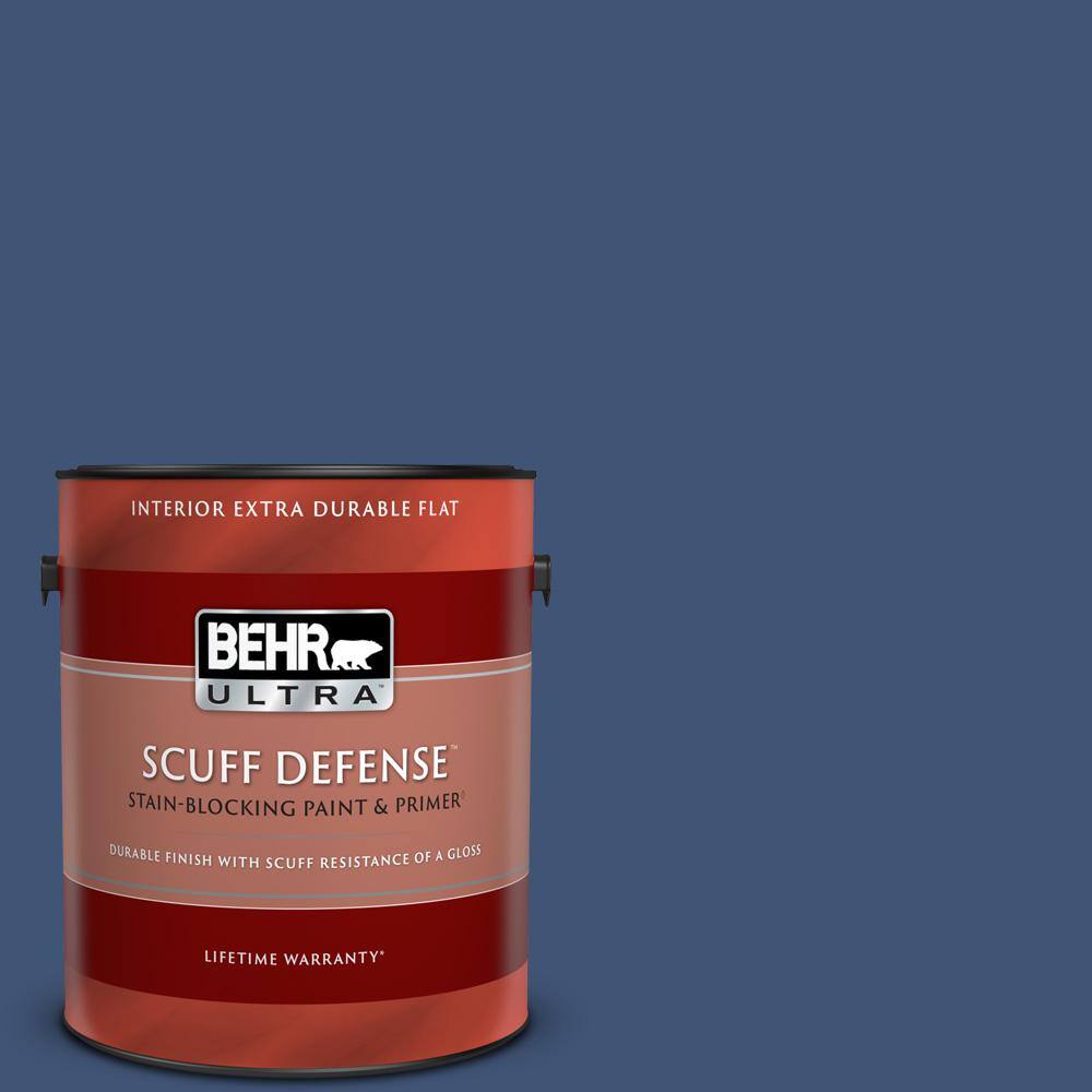 BEHR ULTRA 1 gal. #600D-7 Daring Indigo Extra Durable Flat Interior ...