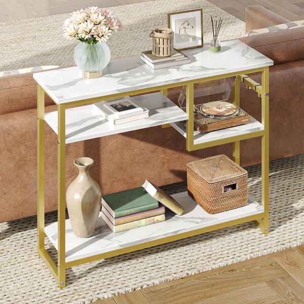 Marble wood console table store