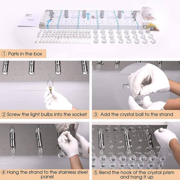 Reviews for RICHARDERY 39.4 in. Modern 6-Light Chrome Crystal ...