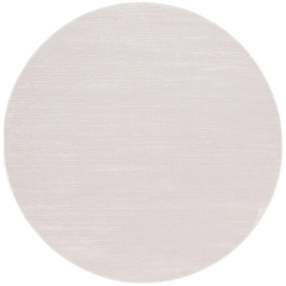 SAFAVIEH Diamond 7 ft. x 7 ft. Ivory/Beige Horizontal High-Low Round ...