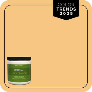 BEHR PREMIUM PLUS 8 oz. #PPU6-07 Jackfruit Flat Interior/Exterior Paint ...