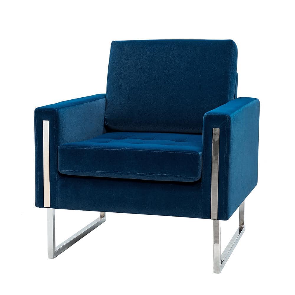 JAYDEN CREATION Dardanus Modern Navy Velvet Club Chair with Embedded ...