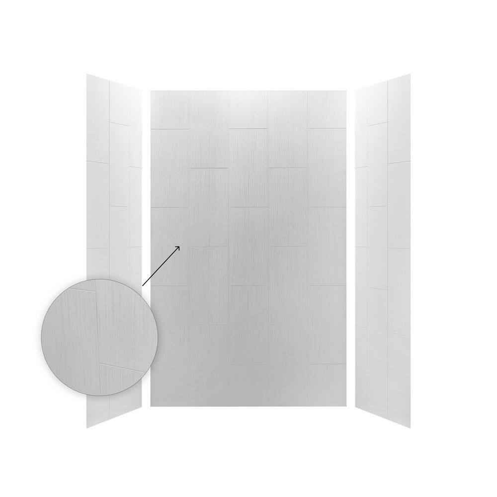 Kobiworks 36 in. W x 60 in. L x 96 in. H 4-Pieces Alcove SMC Shower Kit ...