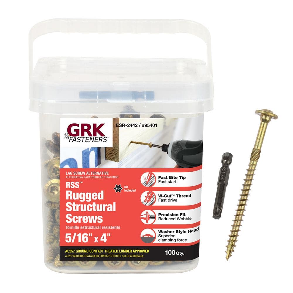 GRK Fasteners 5/16 in. x 4 in. Star Drive Low Profile Washer Head ...