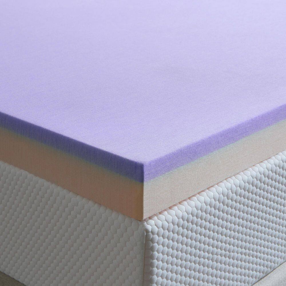 Twolike 3 in.Twin Size Memory Foam Topper Breathable Design and Adjusts ...