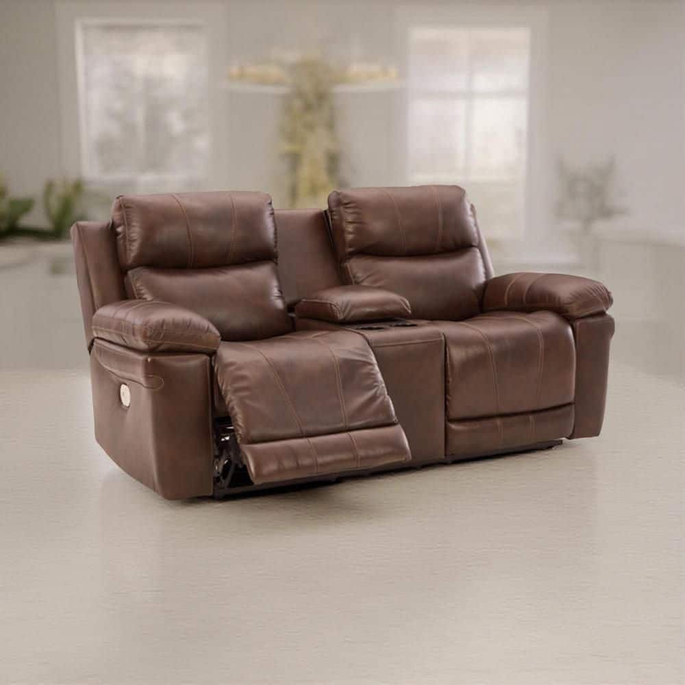 Benjara Edwick Chocolate Brown Polyester Glider Power Recliner Chair ...
