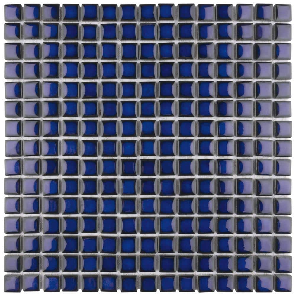 Merola Tile Hudson Edge Blue Eye 6 in. x 6 in. Porcelain Mosaic Take ...