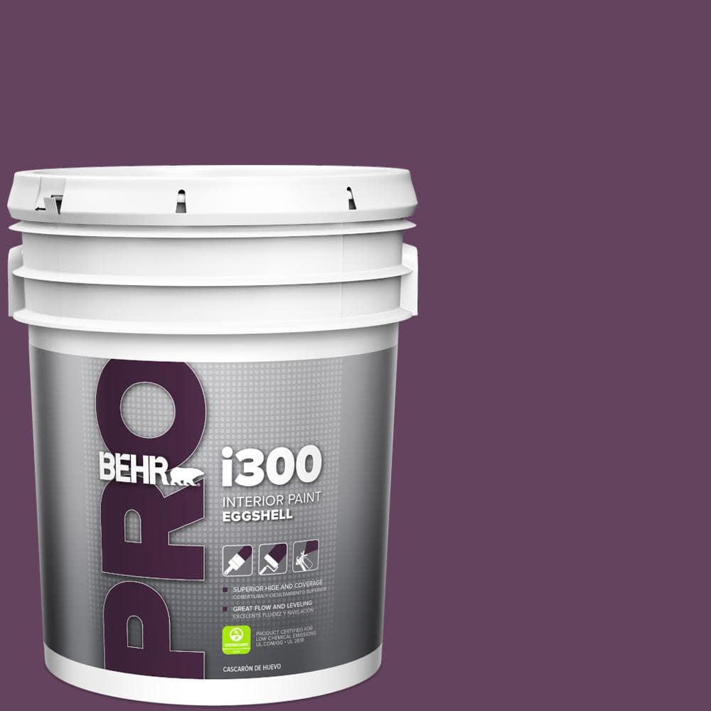 BEHR PRO 5 gal. #BIC-36 Grape Fizz Eggshell Interior Paint PR33305 ...
