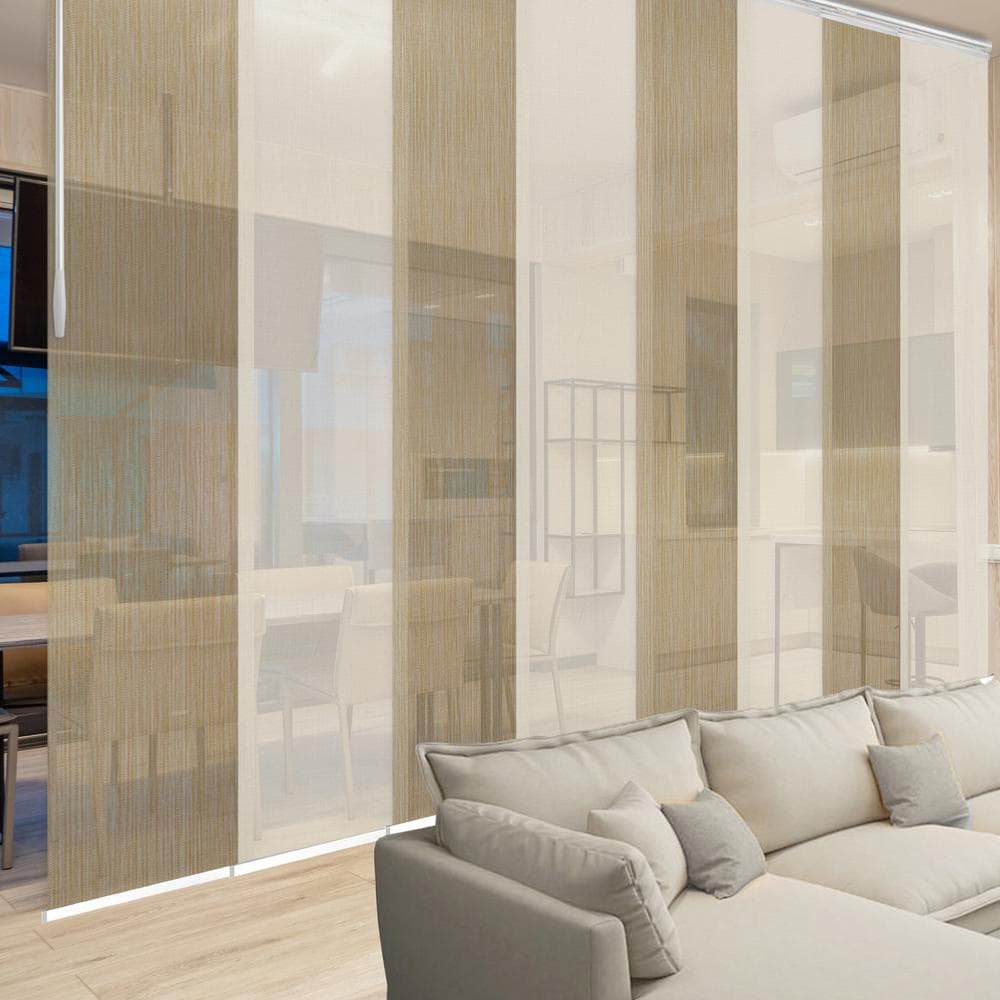 EMOH Toast 130 in. - 175 in. W x 94 in. L Adjustable 8- Panel White ...